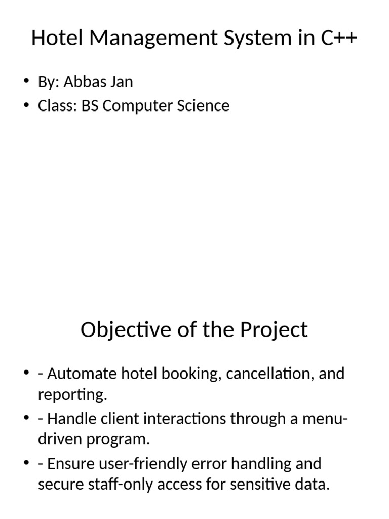 Hotel Management System Overview | PDF