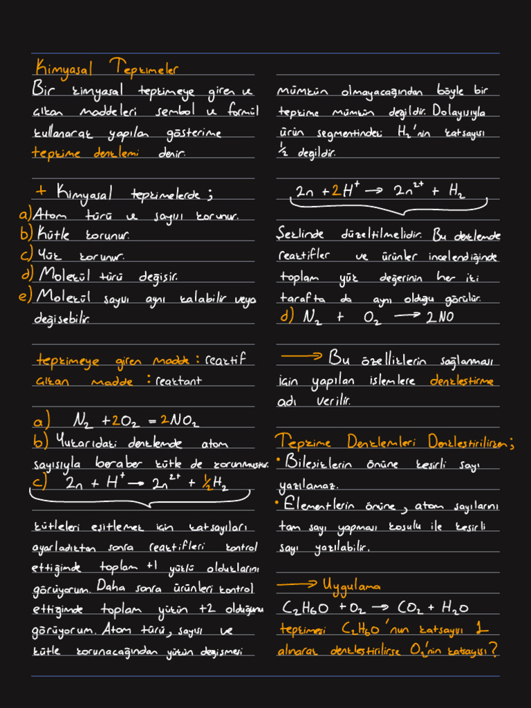 Notes On Chemical Reactions | PDF