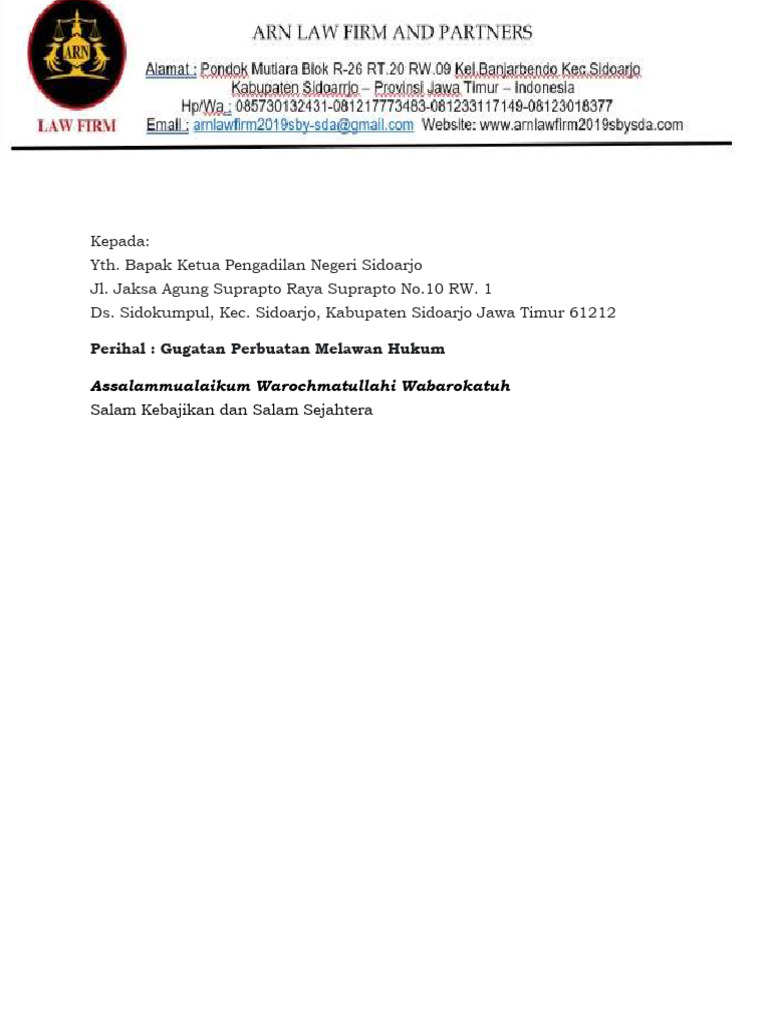 Gugatan PMH 301123 | PDF