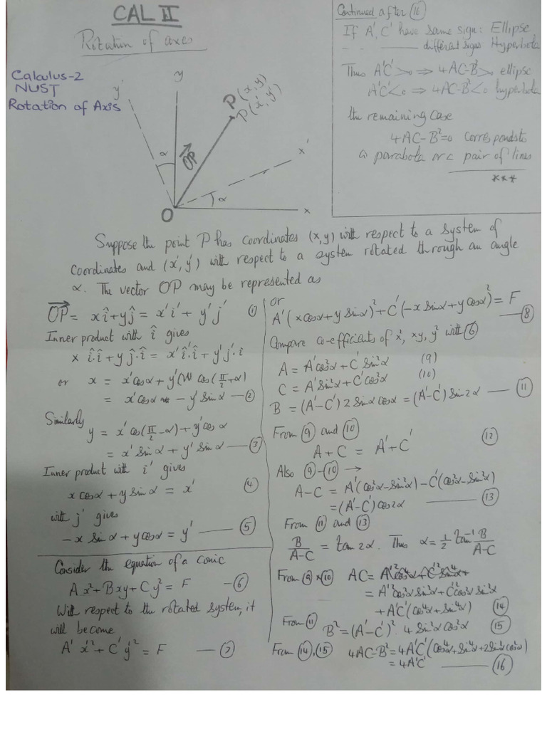 Calculus-2 Rotation of Axis | PDF