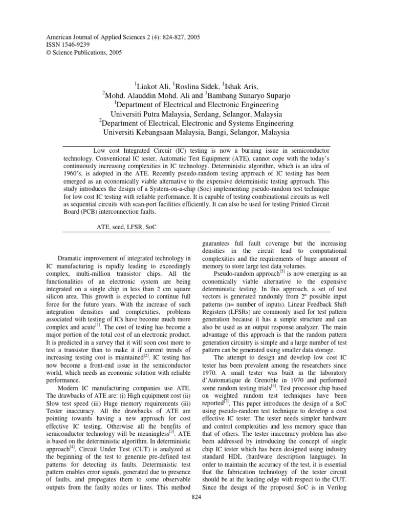Low Cost IC Tester Design Using SoC | PDF | Integrated Circuit | System ...