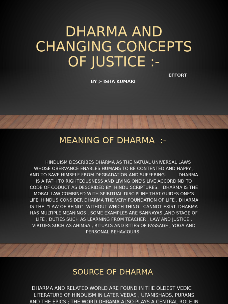 Dharma and Changing Concepts of Justice' Isha Kumari | PDF | Dharma | Indian Religions