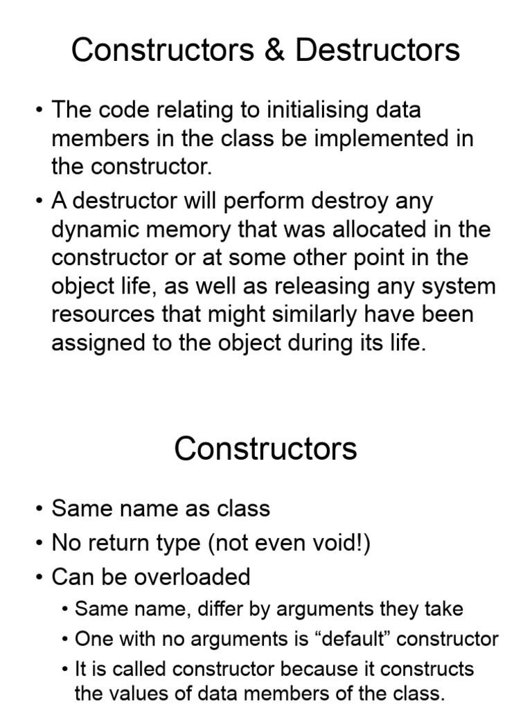 Unit 2 Constructors | PDF | Constructor (Object Oriented Programming) | Programming