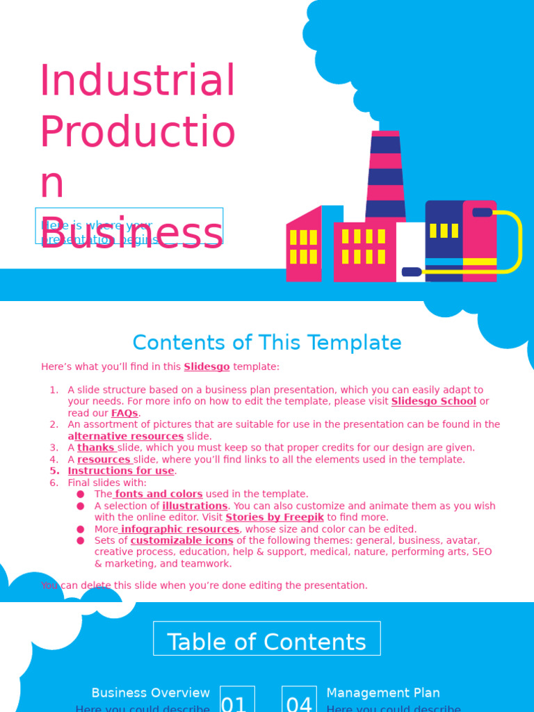 Industrial Production Business Plan Template | PDF | Planets | Solar System