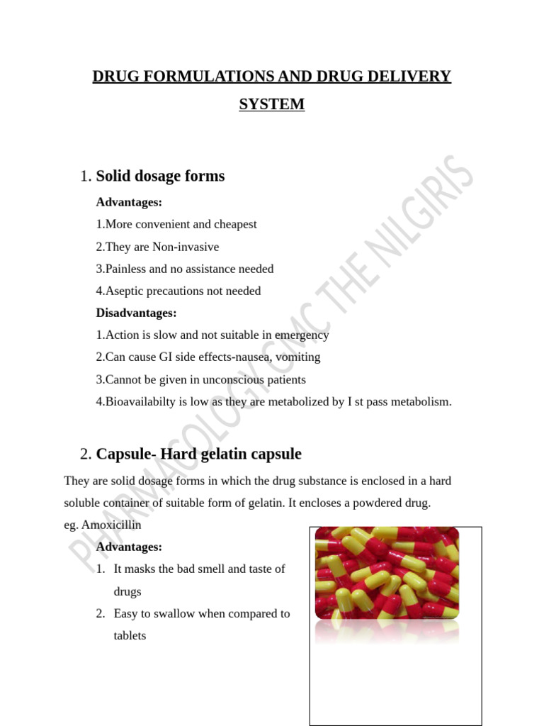 Drug formulations and Drug delivery systems | PDF | Tablet (Pharmacy ...