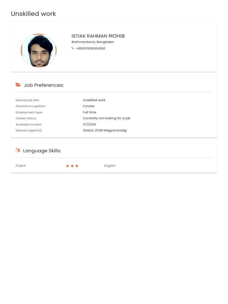 Unskilled Work | PDF