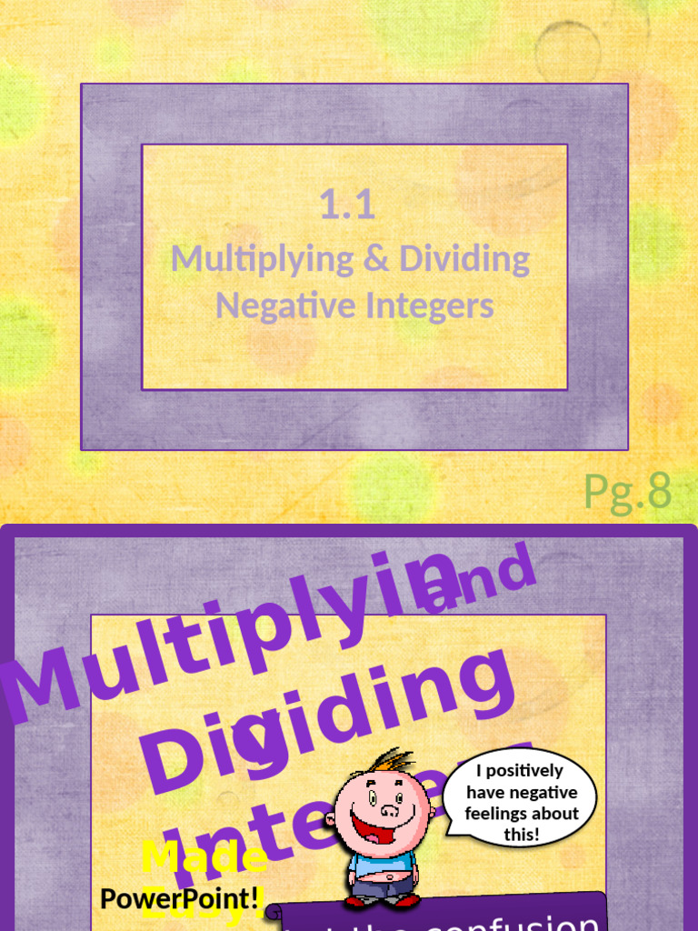 1.1 Multiplying and Dividing Negative Integers GR 7 23-24 | PDF ...