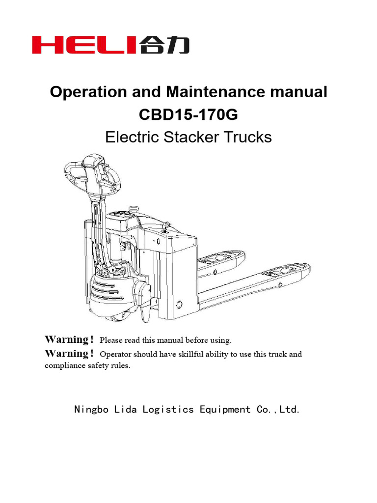 CBD15-170G-service-manual- | PDF | Battery Charger | Brake