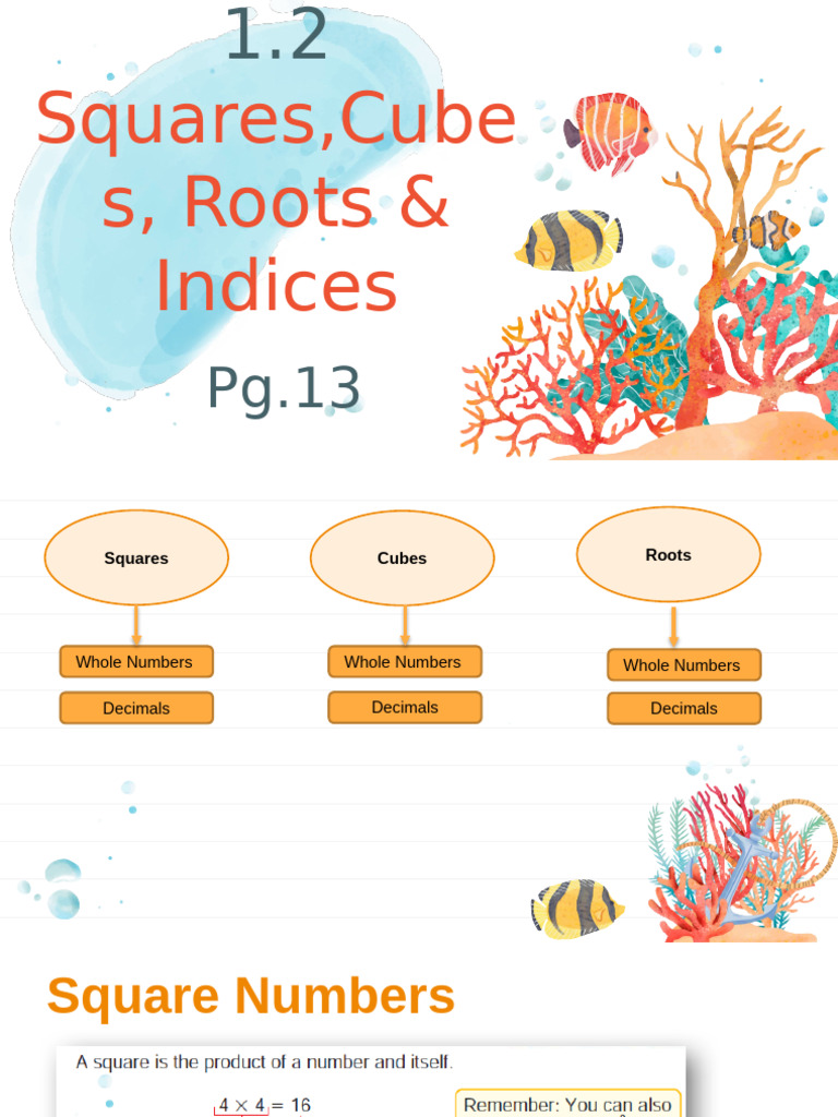 1.2 Squares ,Cubes , Roots _ Indices Gr7 | PDF
