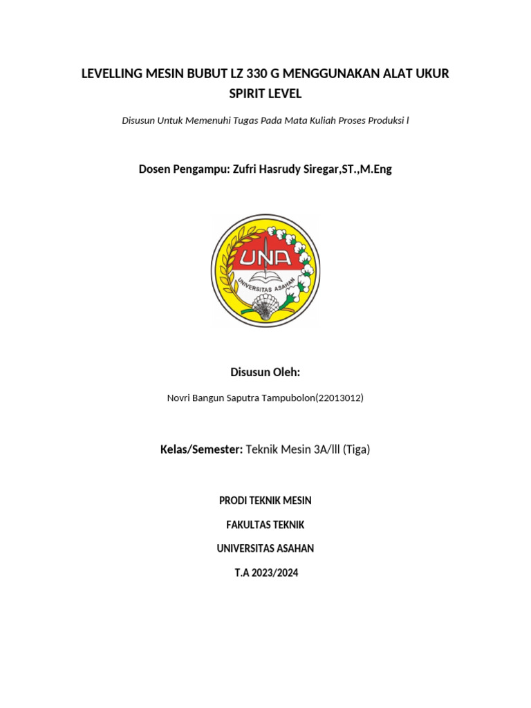 Levelling Mesin Bubut LZ 330 G | PDF