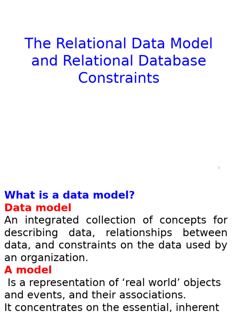5. Relational Data Model and Relational Database Constraints | PDF | Relational Database ...
