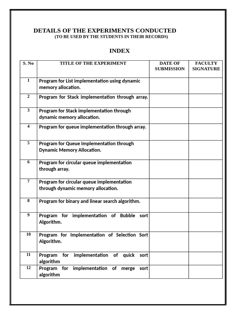 Student Experiment Record Guide | PDF