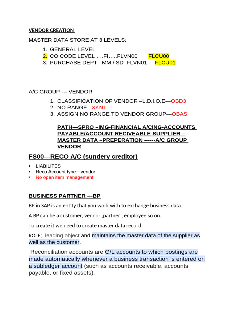 Vendor Creation BP | PDF