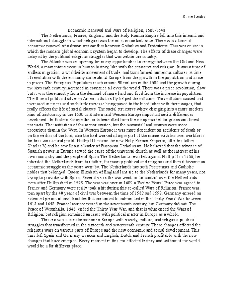 AP European History Chapter 3 Summary | PDF | European Wars Of Religion ...