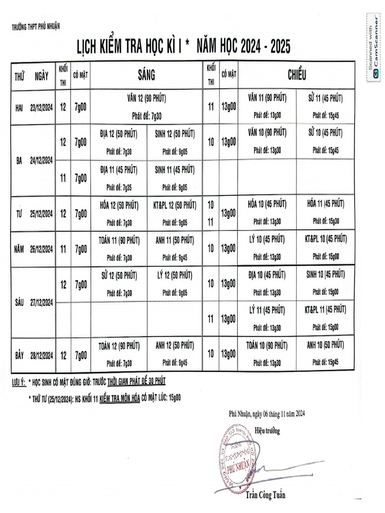 Lich KT HKI 2425 | PDF