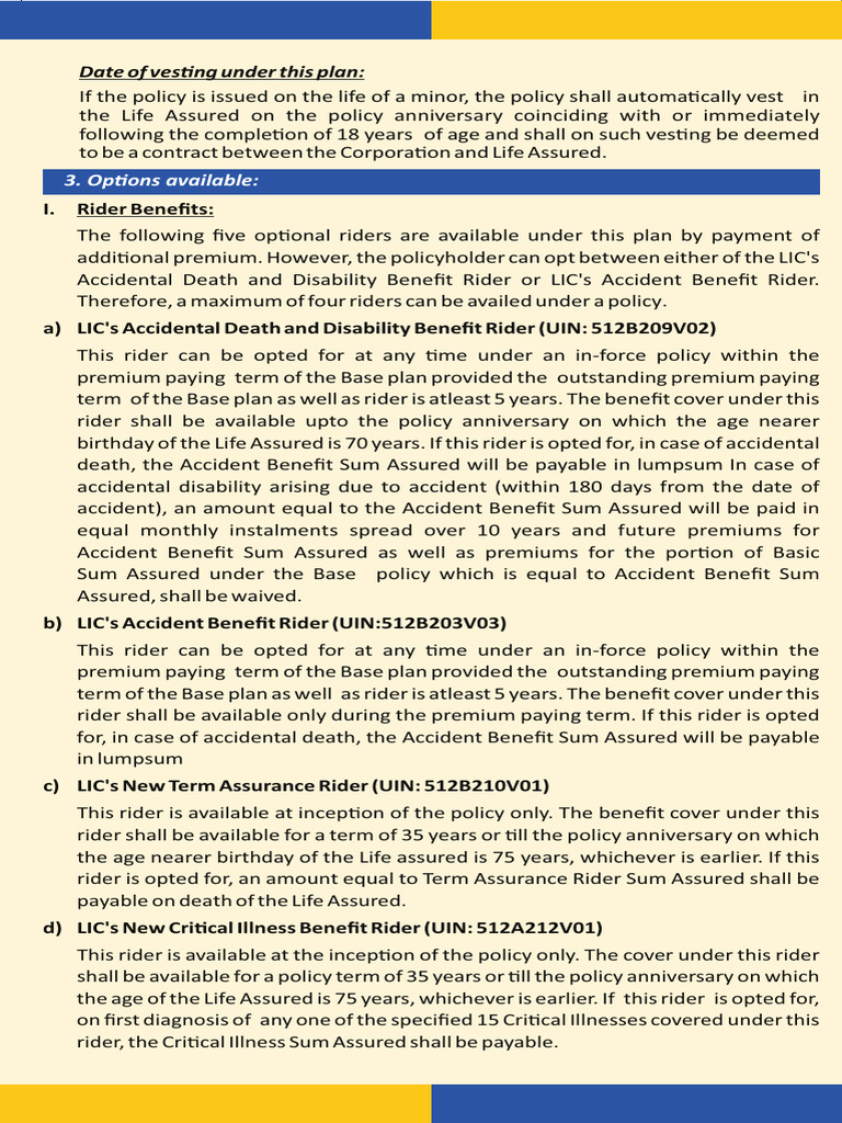 LIC Jeevan Umang Brochure 9 Inch X 8 Inch Eng (2021) 4 | PDF | Personal Finance | Business Law