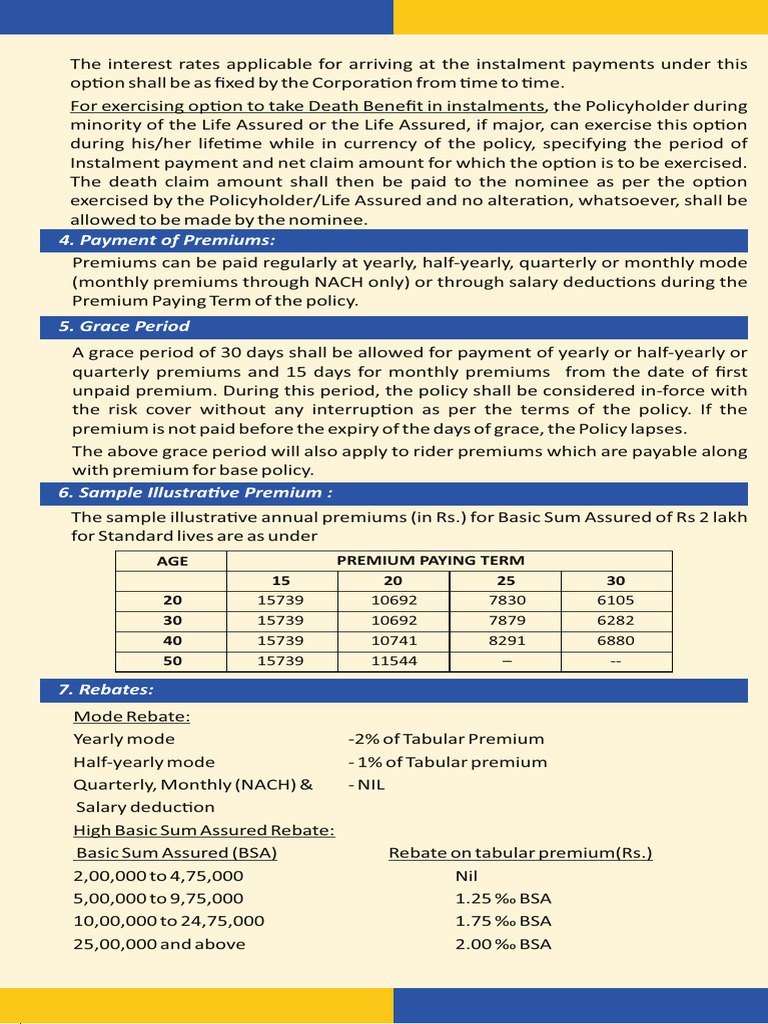LIC Jeevan Umang Brochure 9 Inch X 8 Inch Eng (2021) 6 | PDF