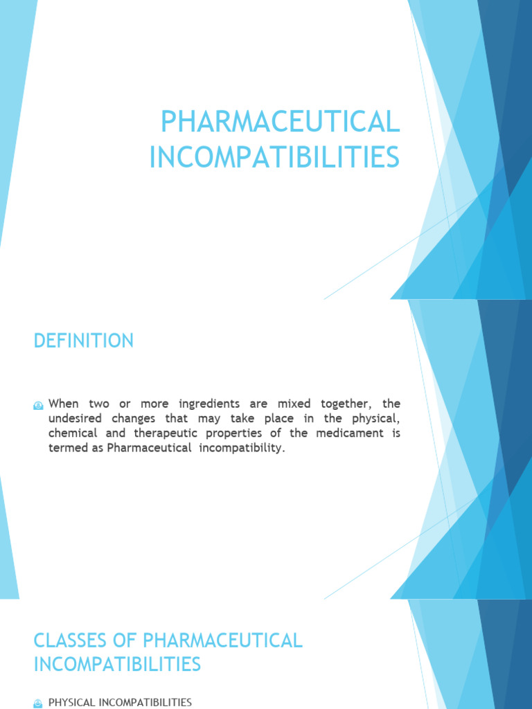 Pharmaceutical Incompatibilities | PDF | Salt (Chemistry ...