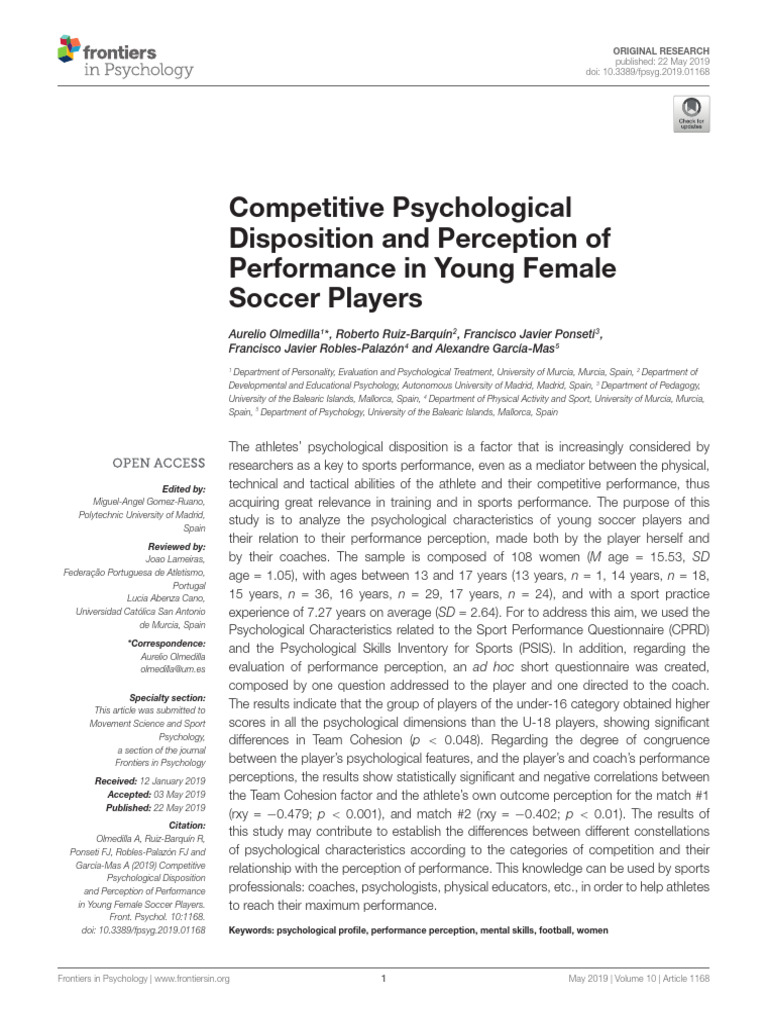 Competitive Psychological Disposition and Percepti | PDF | Psychology ...
