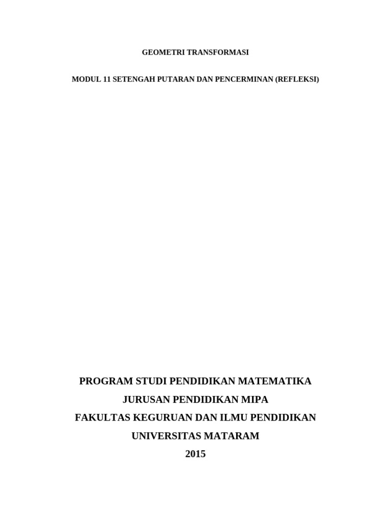 Geometri Transformasi: Modul 11 | PDF