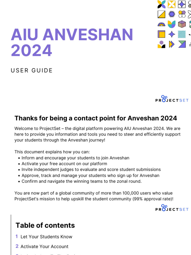 AIU Anveshan 2024 User Guide | PDF | Websites | Cyberspace