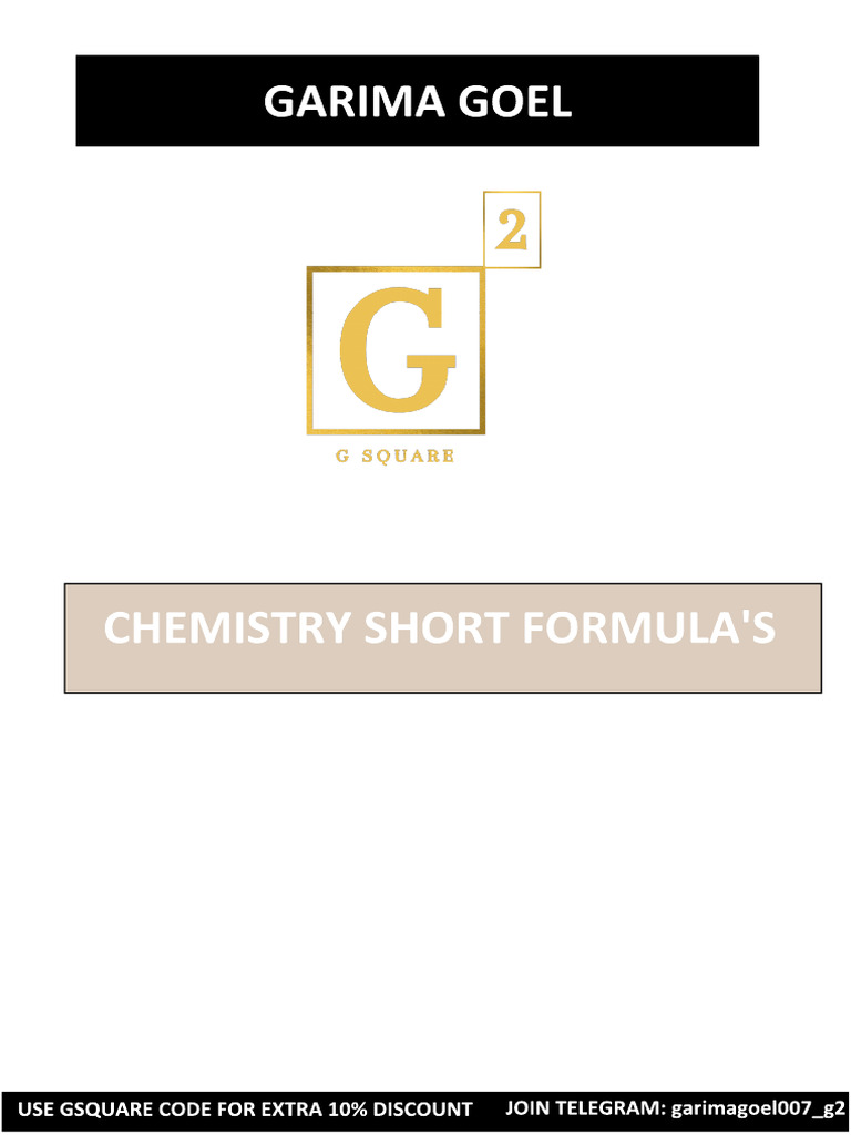 Chemistry Short Formulas | PDF