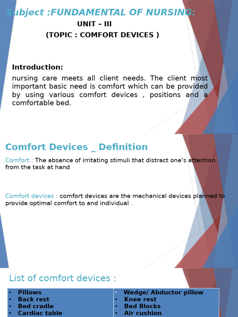 comfort devices | PDF | Bed | Anatomical Terms Of Motion