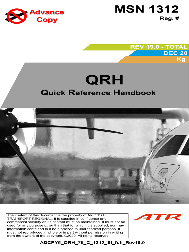 Qrh 76 Msn1312 Si Full Rev19.0 | PDF | Aviation | Transport
