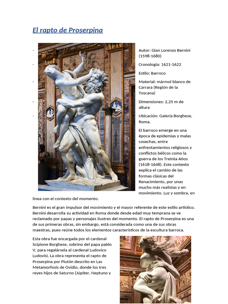 El Rapto de Proserpina + | PDF