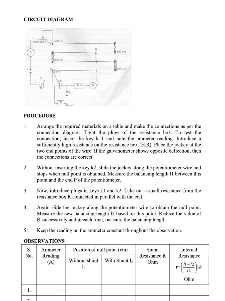 Rheostat Digram | PDF