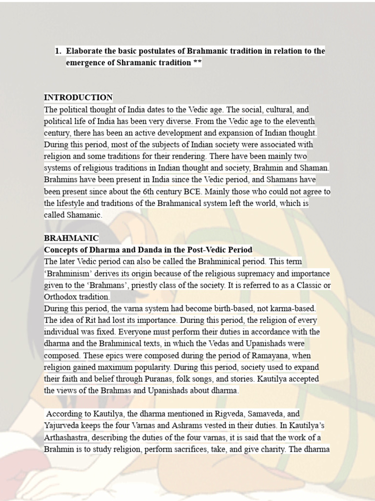 Brahmanic vs. Shramanic Political Thought | PDF | Vedas | Dharma