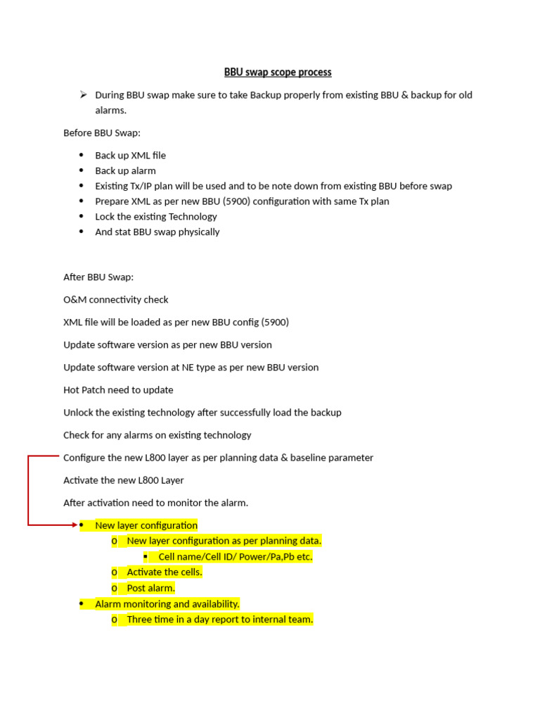 BBU Swap Process Guide | PDF