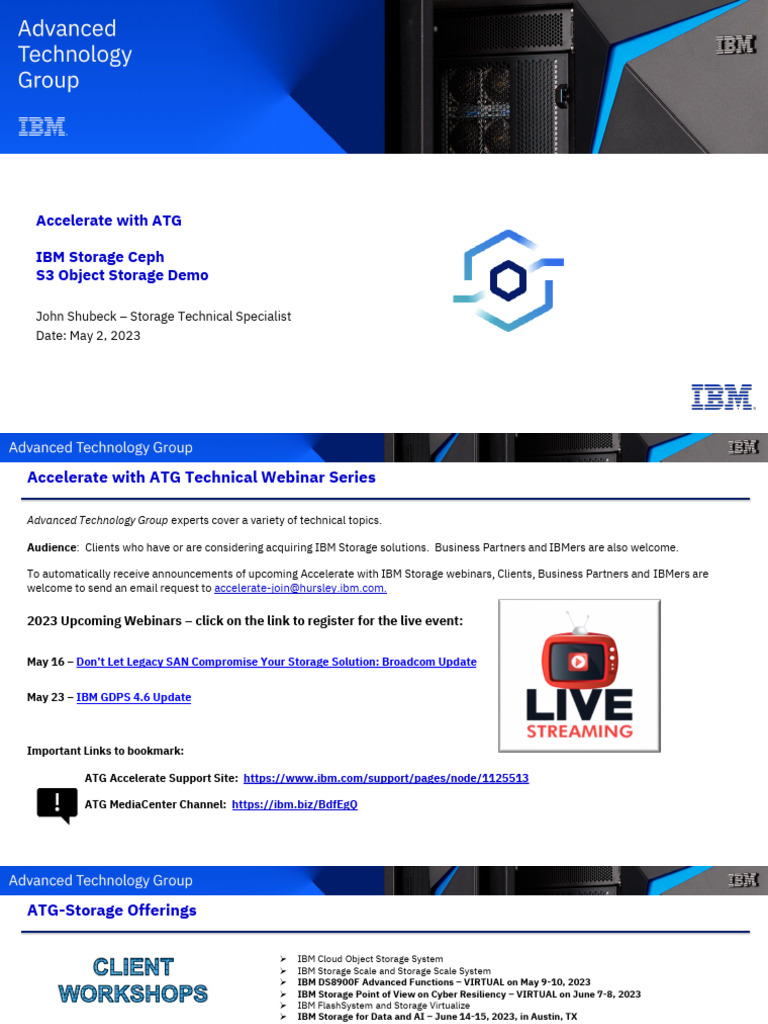 Accelerate With ATG - IBM Storage Ceph S3 Object Storage Demo | PDF ...