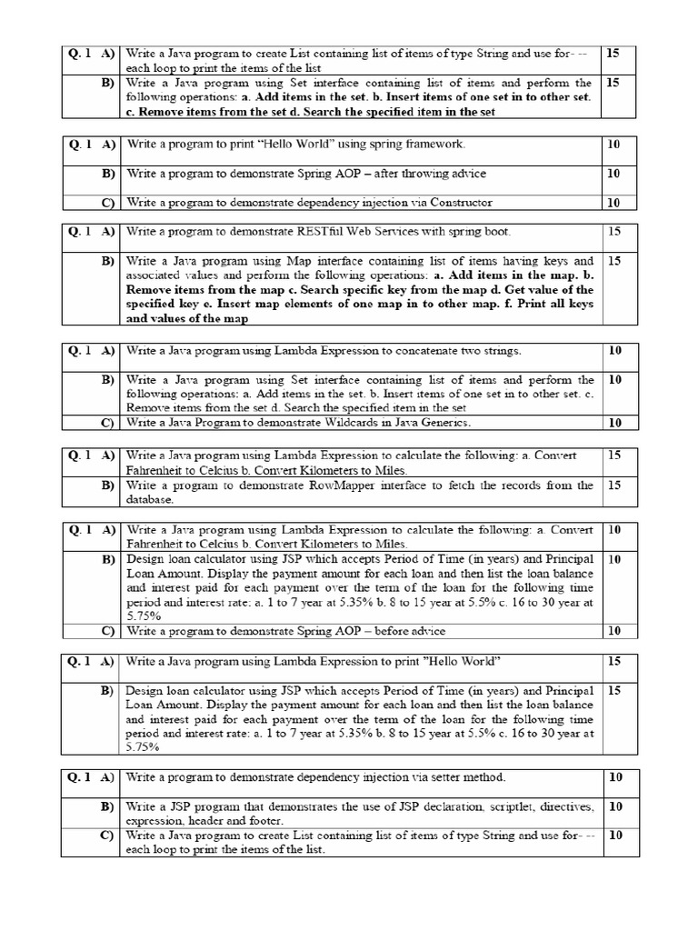 Practice Programs From MU Exam | PDF