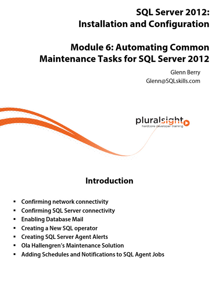 6 Sqlserver 2012ic m6 Maintenance Slides | PDF | Microsoft Sql Server | Databases