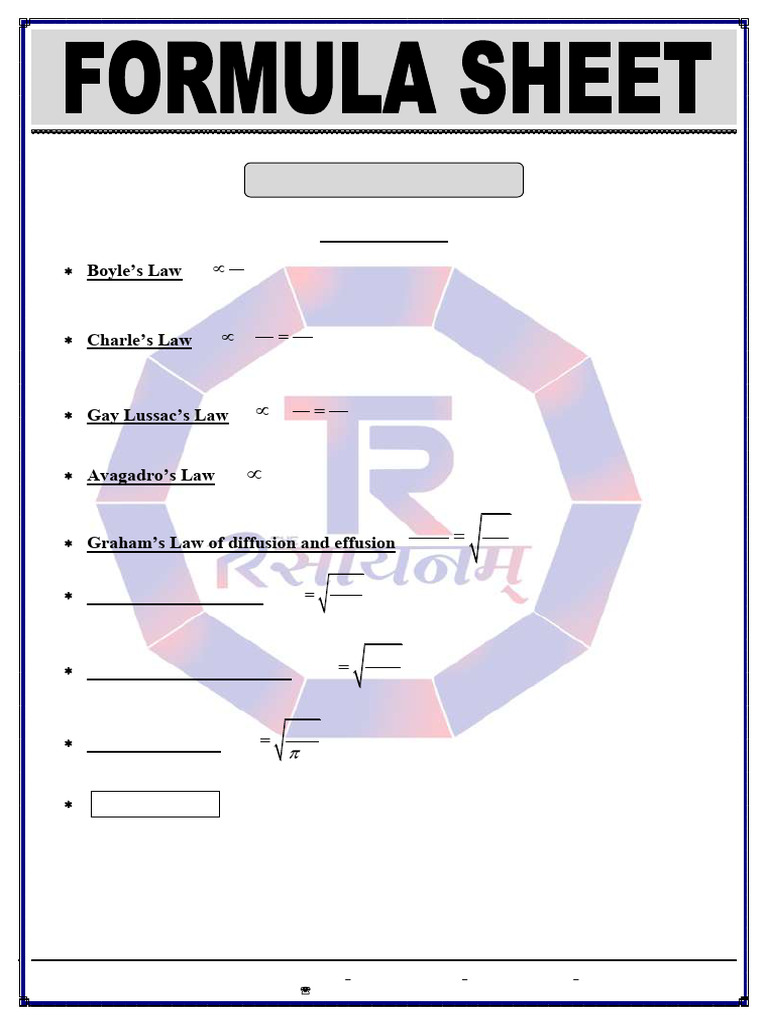 Formula Sheet Physical Chemistry - 32ebaacd 7584 4ccf Bd90 B0e970e6f8be ...