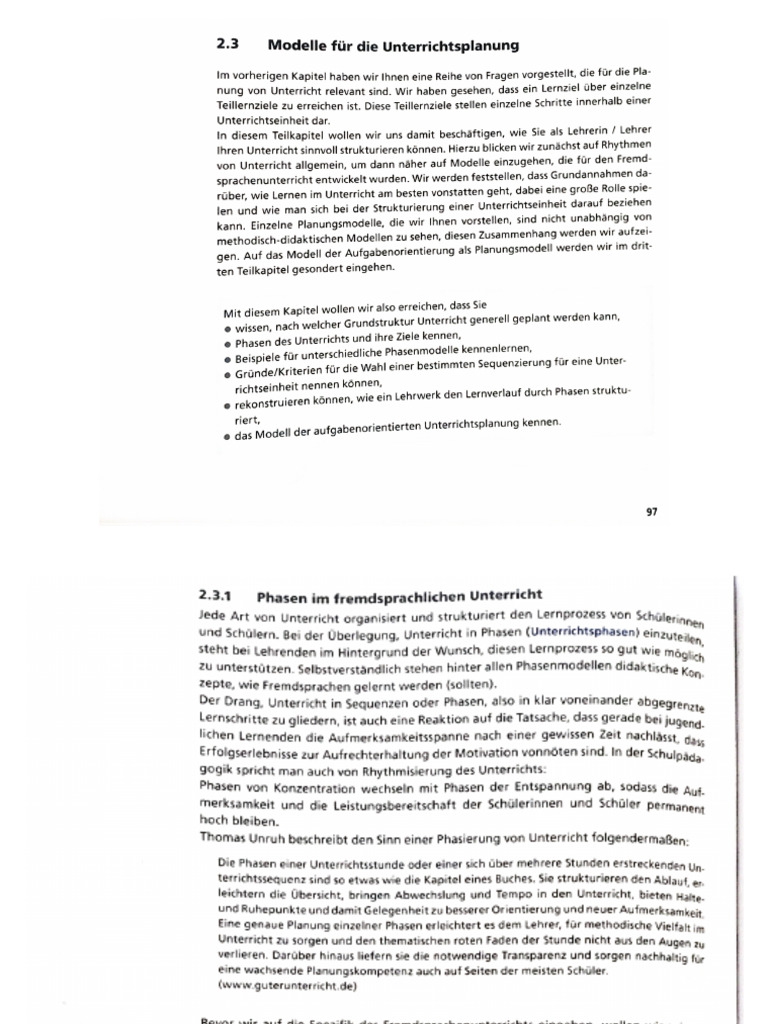 Modelle für die Unterrichtsplanung | PDF