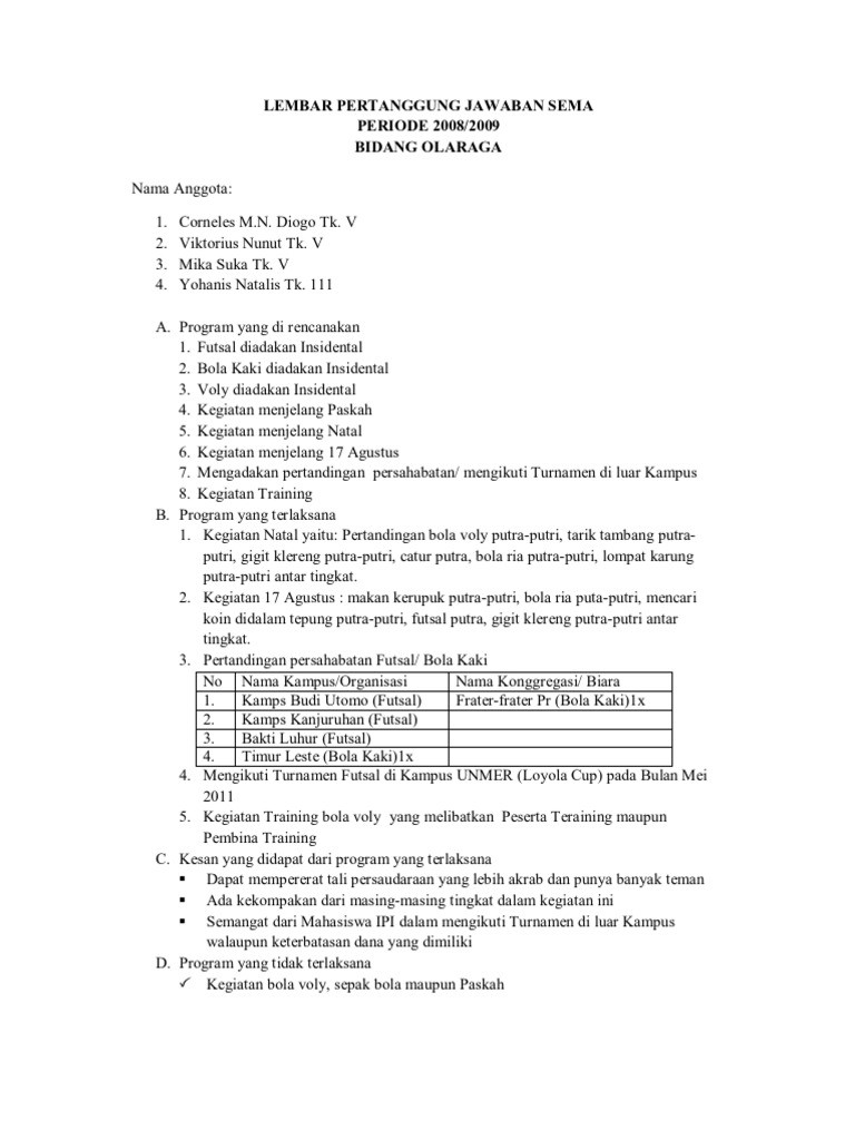 Format Evaluasi Program Kerja | PDF | Karier & Perkembangan