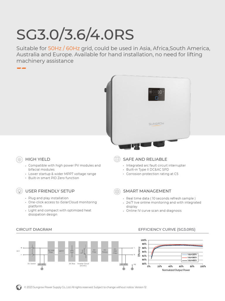 Sungrow-single-phase-inverters | PDF | Alternating Current | Electrical ...