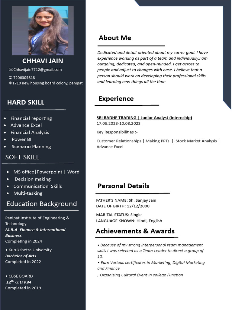 Chhavi jain resume | PDF