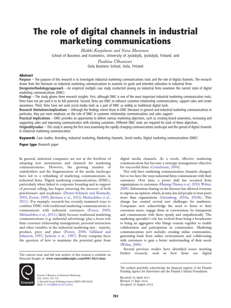 02 The Role of Digital Channels in Industrial Marketing Communications ...