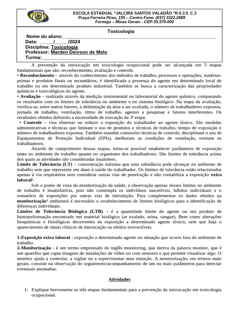 Aula 2 | PDF | Toxicologia