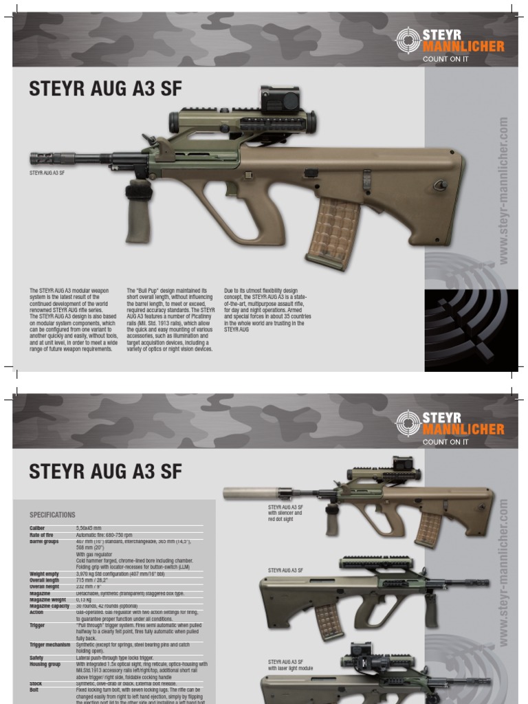 Steyr Mannlicher - STEYR AUG A3 SF | PDF | Military Technology ...