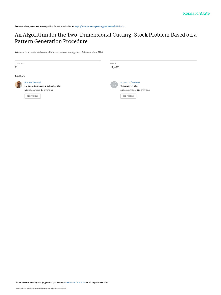 An_Algorithm_for_the_Two-Dimensional_Cutting-Stock | PDF | Linear Programming | Numerical Analysis