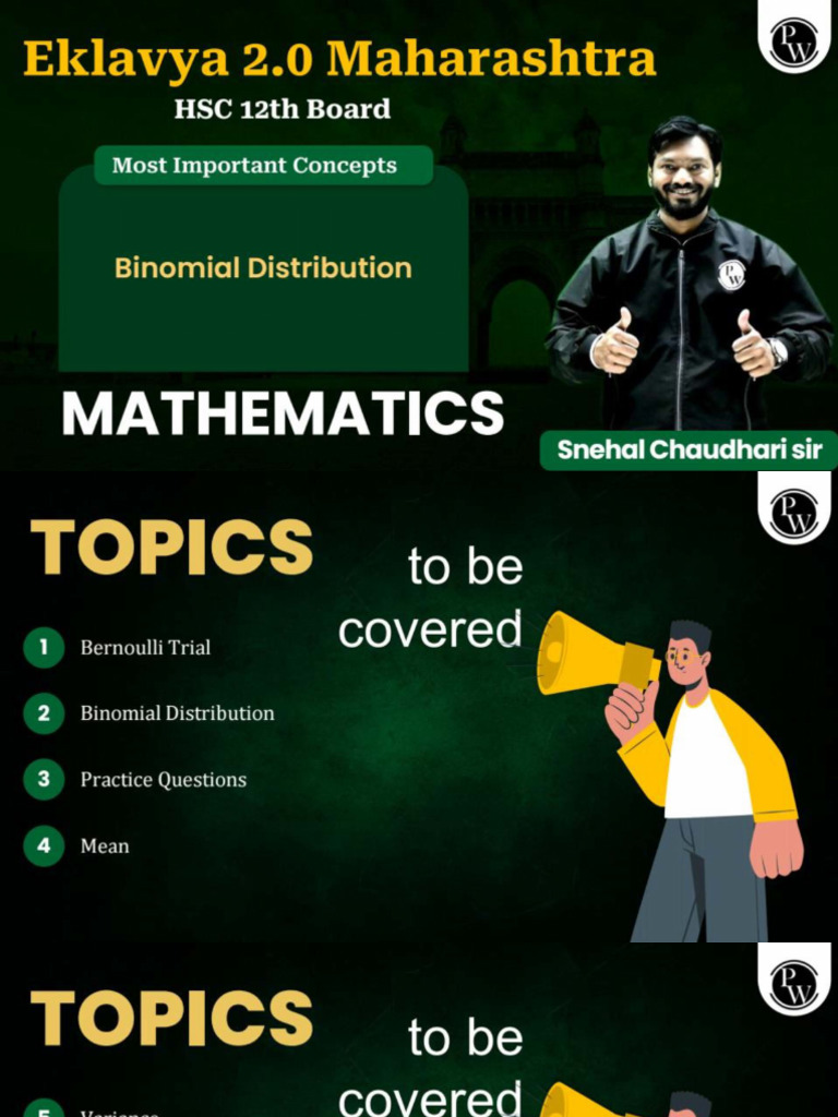 Binomial Distribution Classnotes | PDF