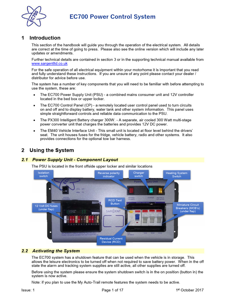 EC700 Power Control System Guide | PDF | Battery Charger | Power Supply