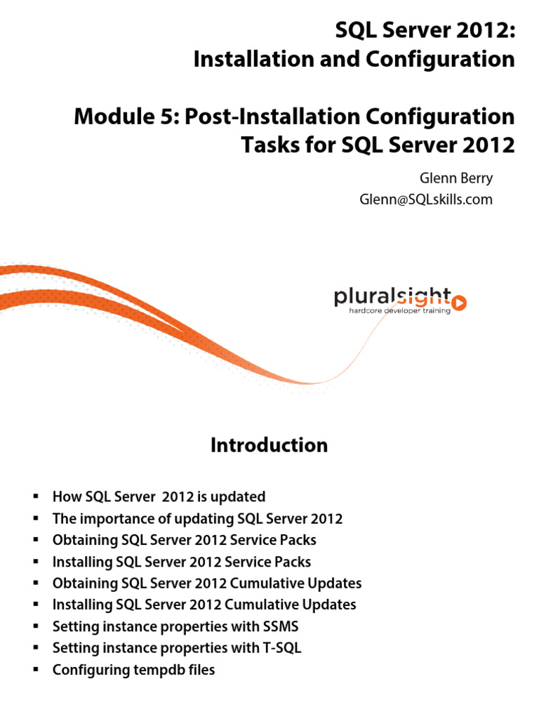 5-sqlserver-2012ic-m5-postinstall-slides | PDF | Microsoft Sql Server | Windows Vista