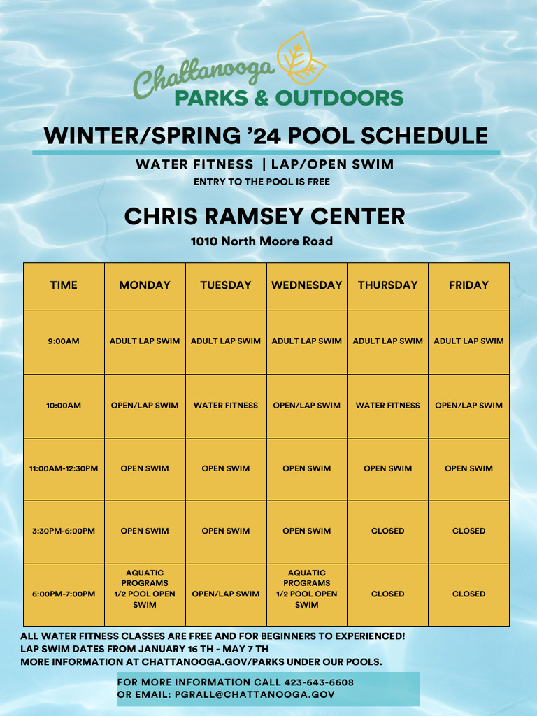 Brainerd YMCA Winter/Spring Pool Schedule | PDF