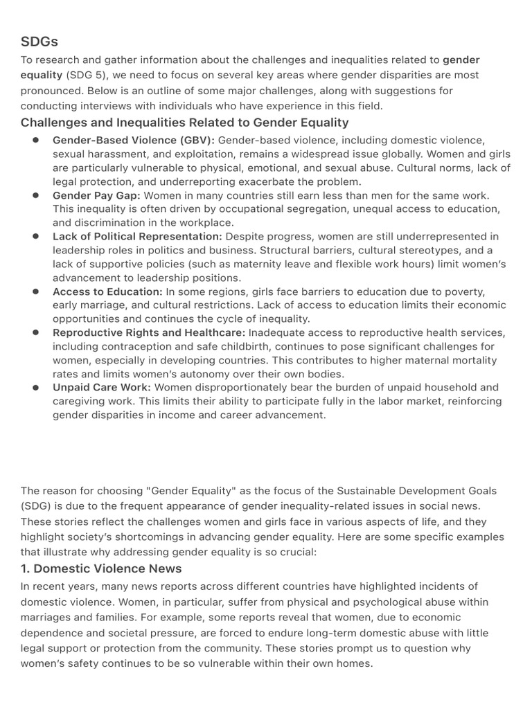 Assignment 2 | PDF | Gender Studies | Gender Inequality