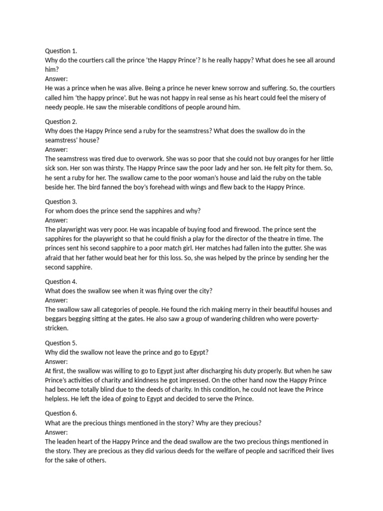 The Happy Prince | PDF | The Happy Prince And Other Tales